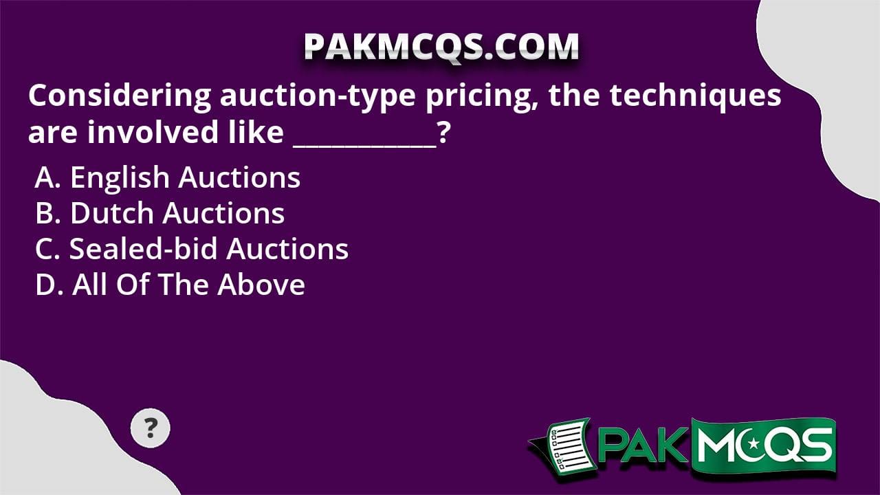 Considering auction-type pricing, the techniques are involved like ...