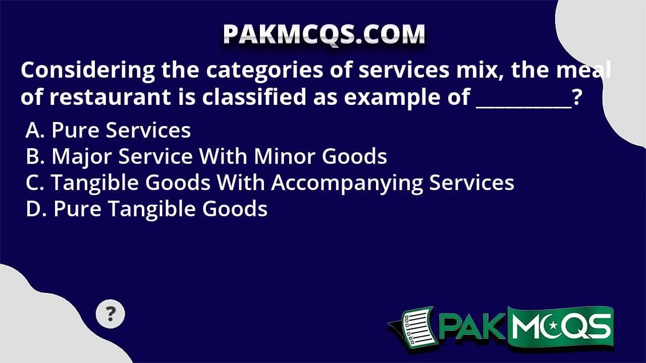 Considering the categories of services mix, the meal of restaurant is ...