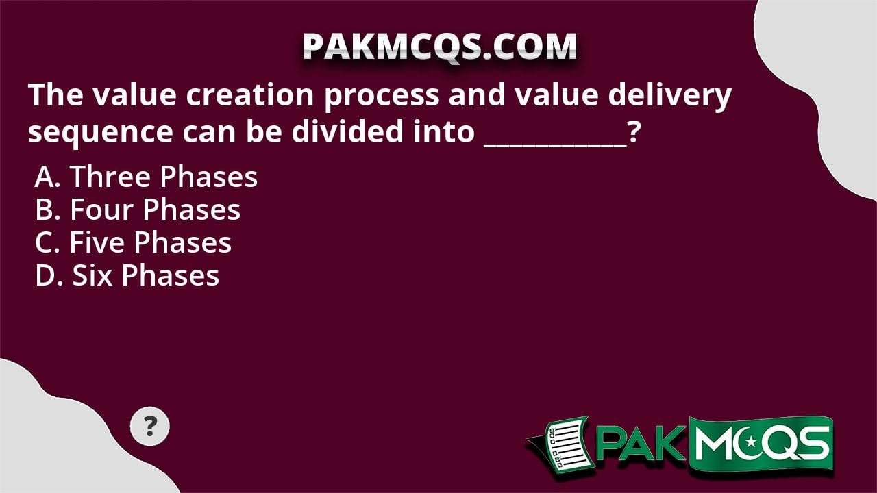 The value creation process and value delivery sequence can be divided ...