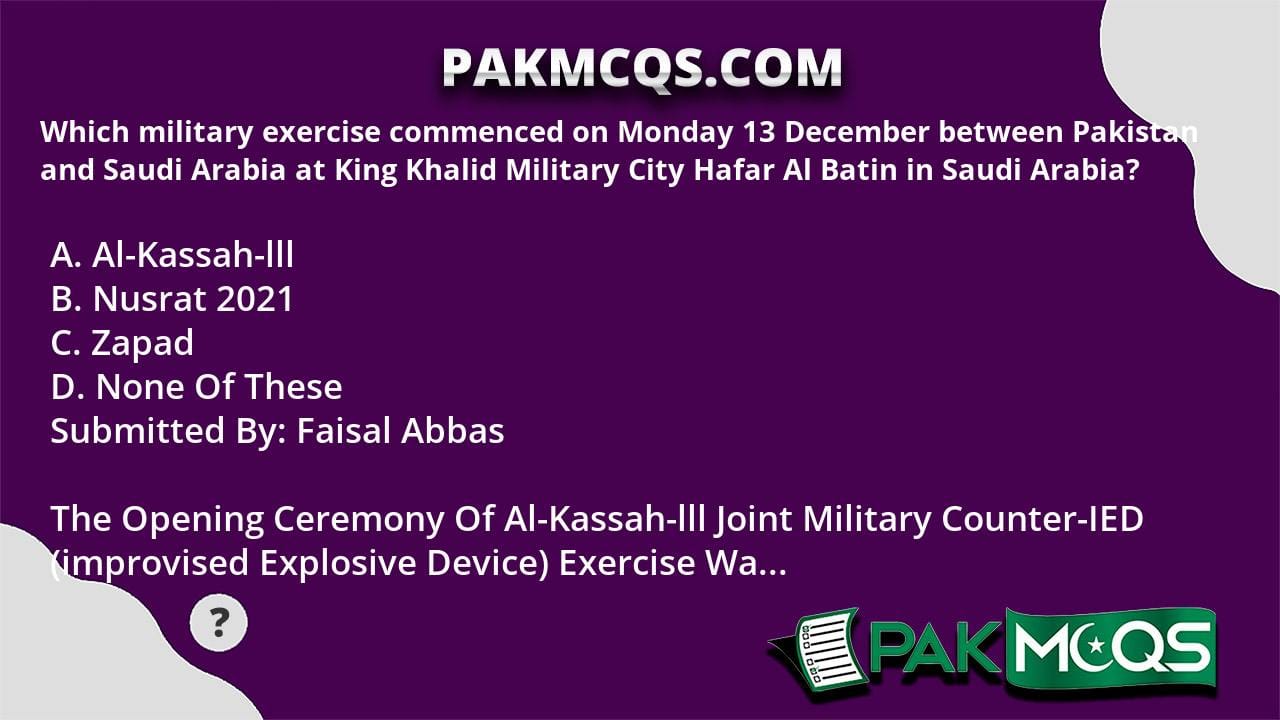 Which military exercise commenced on Monday 13 December between ...