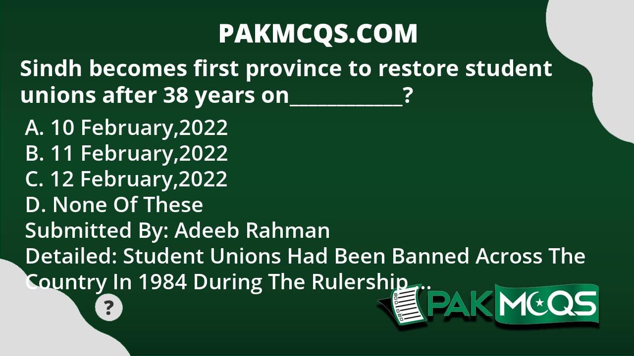 Sindh becomes first province to restore student unions after 38 years ...