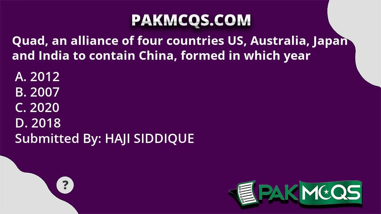 Quad, an alliance of four countries US, Australia, Japan and India to ...