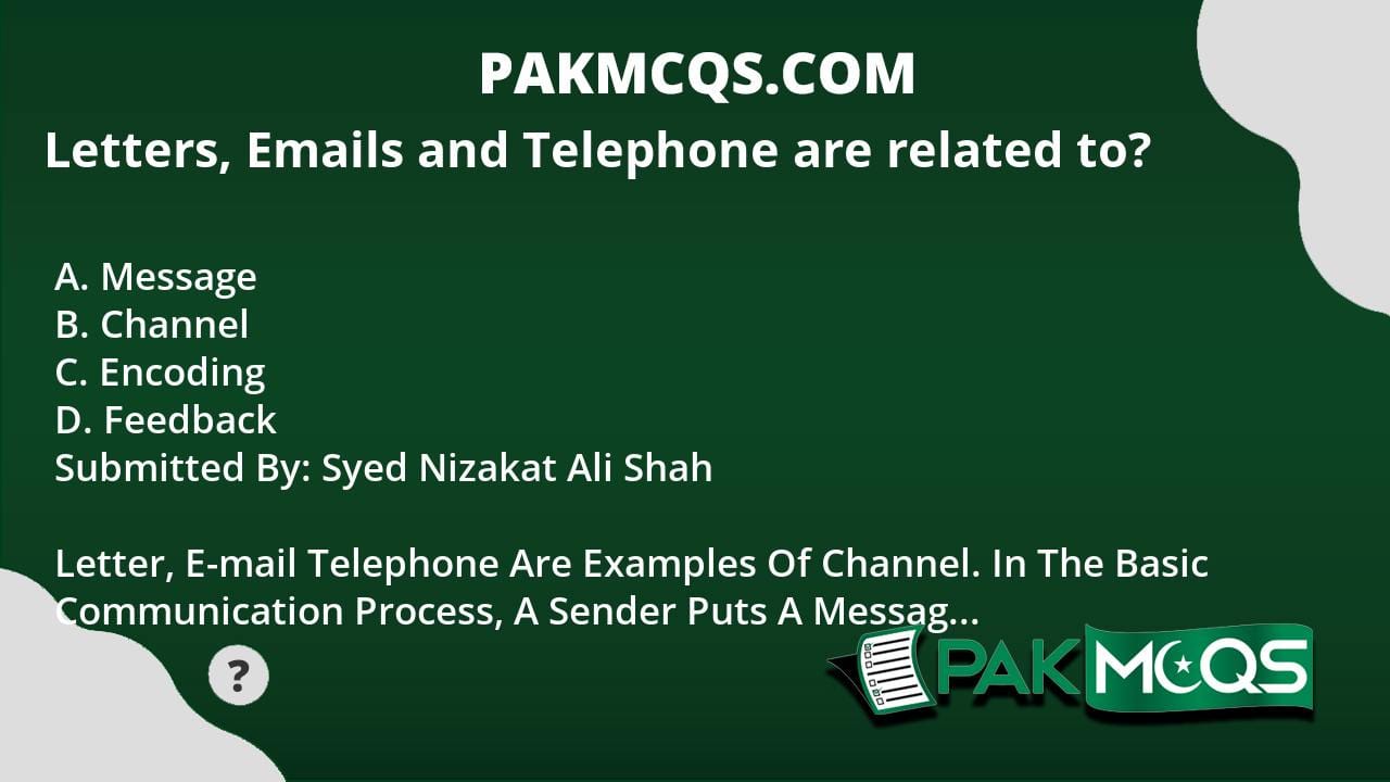 Letters Emails And Telephone Are Related To PakMcqs Letters Emails And Telephone Are Related To PakMcqs