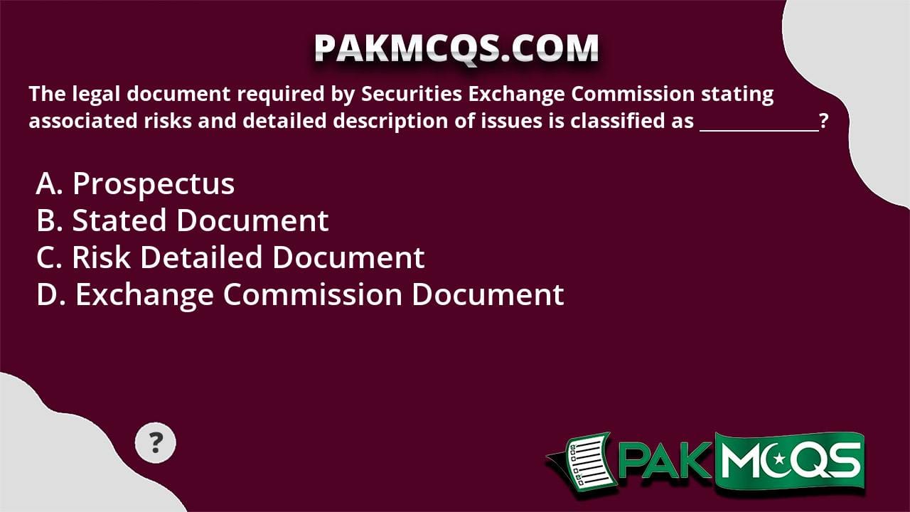 The legal document required by Securities Exchange Commission stating ...